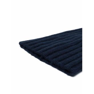 Laneus ACU311 Cashmere Ribbed Beanie - Navy
