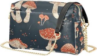 Mnsruu Mushroomcore Cottagecore Sac à bandoulière en cuir pour femme