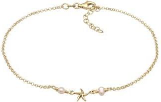 Elli Bracelet de Cheville Femme Perle détoile de Mer en Argent Sterling 925