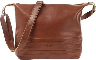 Leconi Cartable Sac en cuir pour dames Look Vintage Cuir véritableSac épaule Sac à main en Cuir pour femmes 33x28x10cm marron LE0064-buf