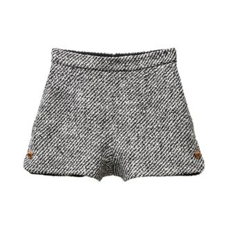 Versace Boucl&eacute; Wollshorts - - Shorts - Damen - Schwarzk - M