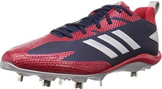 adidas Adizero Stabile Low Chaussures de baseball &agrave; crampons m&eacute;talliques, College Navy Silver Met Power Red, 41 1/3 EU