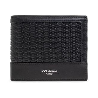 Dolce & Gabbana Homme, Accessoires, Noir, Taille: ONE Size Portefeuille Bifold en cuir de veau