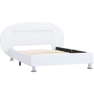 vidaXL Cadre de lit avec led sans matelas blanc 100x200 cm Vidaxl