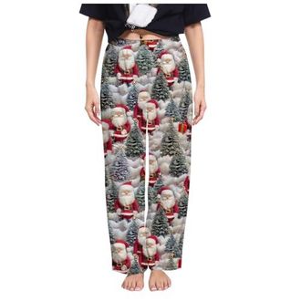 Generic Legging Chaud Femme Hiver, Pantalon De Sport Femme Christmas Pyjama DéContracté en Flanelle Double ImpriméE NoëL Automne-Hiver 2025 pour Sport