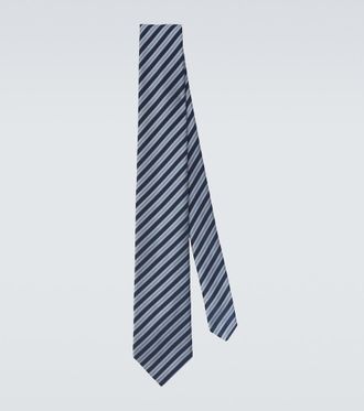 Charvet Cravate ray&eacute;e en soie jacquard