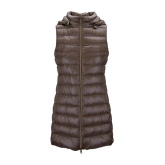 Herno Kapuzen-Daunenweste mit Rei&szlig;verschluss - - Jackets - Damen - Braun - S