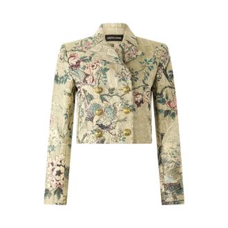 Roberto Cavalli Cropped Jacke mit orientalischem Vogelprint - - Jackets - Damen - Mehrfarbig - XS