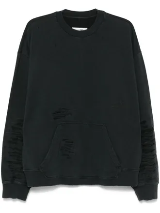 Maison Margiela sweat à détails déchirés - Gris