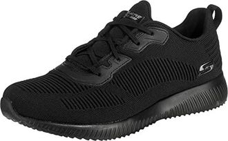 Skechers Femme Bobs Squad Tough Talk Fashion-sneakers, Noir Black Engineered Knit Blk, 35.5 EU