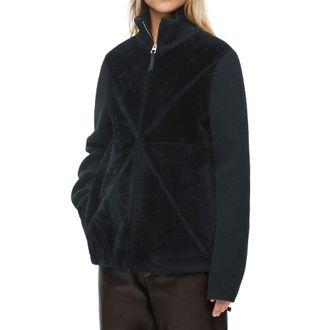 Loewe Womens Black Lamb Fur Coat Clothing