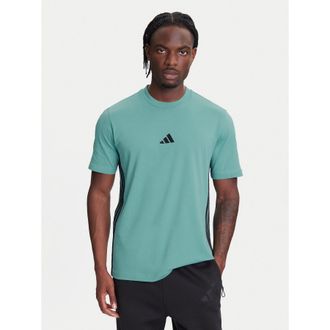 adidas T-Shirt Essentials 3-Stripes JX0732 Türkisfarben Regular Fit