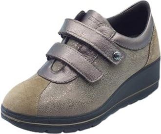 Enval soft 8763822 Taupe Sneakers Confort pour Femme en Tissu et Peinture, taupe, 38 EU
