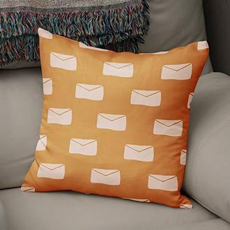 Bonamaison Le Jardin du Lin Kissen Zierkissenbezug Kissenbezug, Orange & Off White Dekoration, Für Zuhause Autos Büro Sofa Wohnzimmer Couch Schlafzimmer Dekor, 5