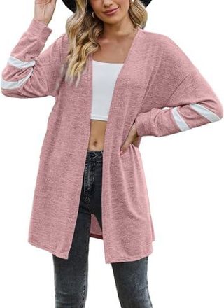 Generic Cardigan &agrave; manches longues pour femmes, style d&eacute;contract&eacute;, &agrave; boutons, tricot basique, Rouge, XXL
