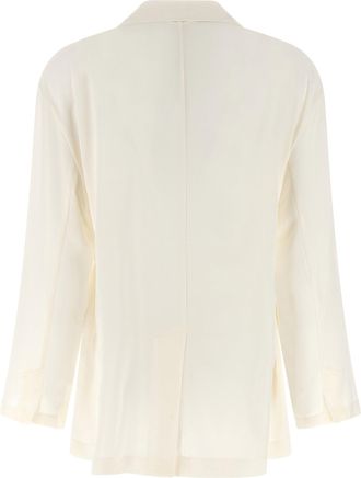 Brunello Cucinelli Silk Cr&ecirc;pe Blazer - Cream
