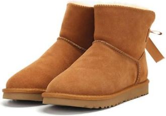 Generic QXDZSW Bottes dhiver chaudes avec noeud pour femme Taille 34-45, bordeaux, 42.5 EU