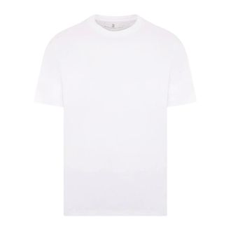 Brunello Cucinelli Homme, Tops, Blanc, Taille: S T-shirt &agrave; col rond