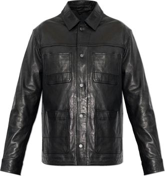 AllSaints Homme, Vestes, Noir, Taille: S Saxon Leather Jacket