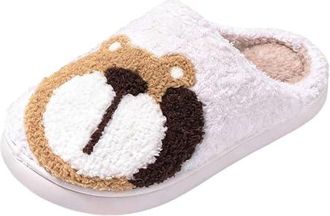 Generic Chaussons Noël Femme Hiver Chaud, Moelleuses Pantoufles Polaire Fourré Motifs de Dessins Animés Rigolo, Antidérapantes Slippers Peluche Chauds Confort