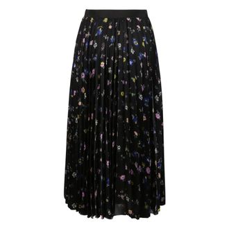 sacai Femme, Jupes, Multicolore, Taille: 40 FR Floral Pliss&eacute; Midi Skirt