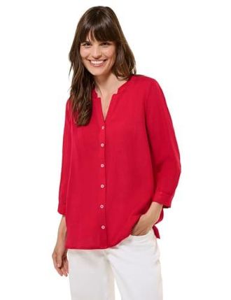 Cecil 3411474 Tunique en Lin m&eacute;lang&eacute; avec Boutons, Rouge Pomme &eacute;maill&eacute;e, M Femme
