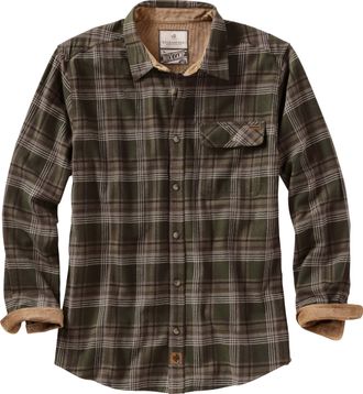 Legendary Whitetails Herren Buck Camp Flanellhemd Hemd mit Button-Down-Kragen, Wald Plaid, 4X-Large Hoch