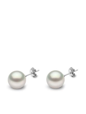 Yoko London puces doreilles Classic 11 mm en or blanc 18ct serties de perles de mer du sud - Argent