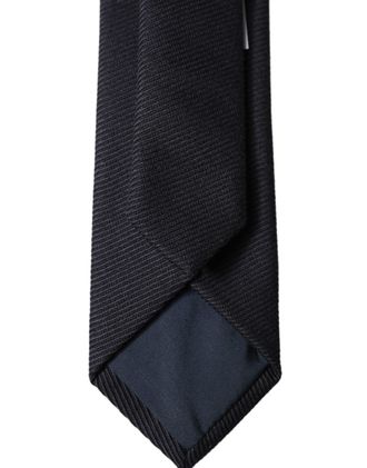 Dolce & Gabbana Black Solid Silk Adjustable Men Tied Necktie Tie
