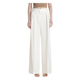 Simona Corsellini Femme, Pantalons, Blanc, Taille: 36 FR Pantalons &agrave; jambes larges et double pince