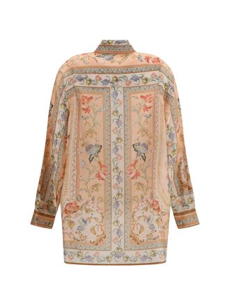 Zimmermann Womens Roselight Shirt Pink Tapestry Floral Silk