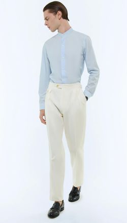 Fursac Pantalon droit &agrave; pinces en twill - Taille 40 - Homme