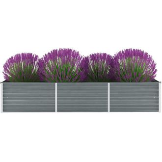 vidaXL Vidaxl - Lit sur&eacute;lev&eacute; de jardin Acier galvanis&eacute; 240x80x45 cm Gris