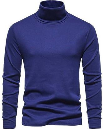 Generic Pull thermique &agrave; col roul&eacute; &agrave; manches longues pour homme - Couleur unie - Col roul&eacute; - Coupe ajust&eacute;e - Pull d&eacute;contract&eacute; - Chaud - Pull dhiver confortabl