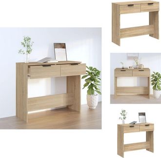 vidaXL Table console Ch&ecirc;ne sonoma 90x36x75 cm Bois ding&eacute;nierie - Table Basse - Meuble Dentr&eacute;e - Table Dappoint - Table Console - Rangement Int&eacute;rieur