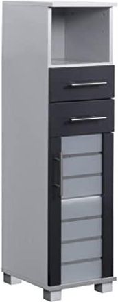 Schildmeyer Niko Midischrank 113293, silber glanz-anthrazit glanz, 30,3/32,6/110,5 cm