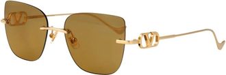 Valentino Geometrische Metallsonnenbrille - - Accessories - unisex - Gelb - 54 MM