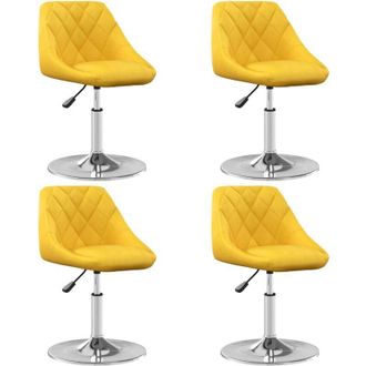 vidaXL Chaises pivotantes &agrave; manger lot de 4 jaune moutarde velours vidaXL