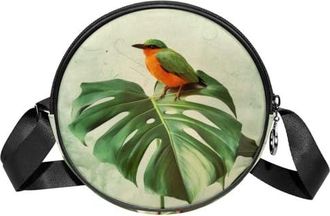 Generic Sac &agrave; bandouli&egrave;re rond pour femme, petit sac &agrave; bandouli&egrave;re avec fermeture &eacute;clair et bretelles r&eacute;glables style d&eacute;contract&eacute; pour femmes et filles
