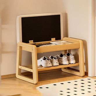 Generic 2-stöckige Eingangsbank Mit Kissen Und Aufklappbarem Schuhregal - Kiefer, 39,4 X 14,2 X 16,5 Zoll(Walnutb,21.7 * 14.2 * 16.5in)