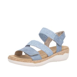 Remonte Keilsandalette REMONTE, Damen, Gr. 36, hellblau, Bast, Lederimitat, unifarben, Schuhe, Riemchensandale, Bequemschuh, Sommerschuh mit Soft-Fu&szlig;bett