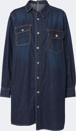 sacai Robe chemise asym&eacute;trique en denim