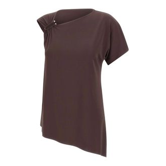Kaos Kaos, Femme, Tops, Brun, Taille: 44 FR Asymmetric Stretch Blouse