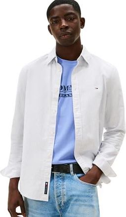 Tommy Jeans TJM Slim Oxford Shirt Ext Dm0Dm20668 Chemise L/S, Blue (Nordic Iris/Stripes), M Homme