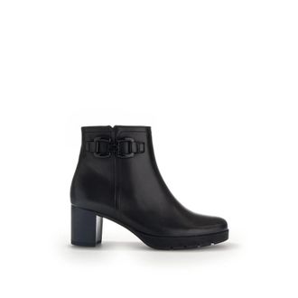 Gabor Moderne Schwarze Leder Stiefeletten - - Shoes - Damen - Schwarzk - 40 EU