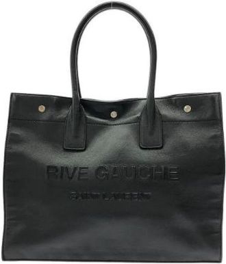 Saint Laurent Sac cabas Rive Gauche Petit Mod&egrave;le en cuir dagneau Pre-owned - Femme - Pre-owned - Noir - Taille: ONE Size