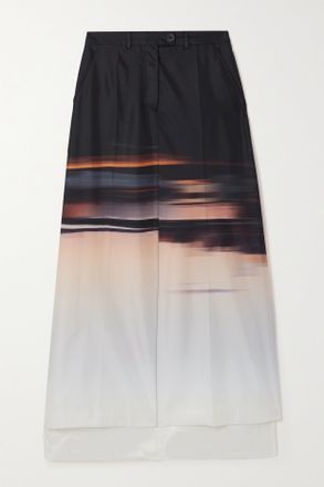 Peter Do Jupe Midi En Satin De Soie &Agrave; D&eacute;grad&eacute; Et &Agrave; Plis - Noir