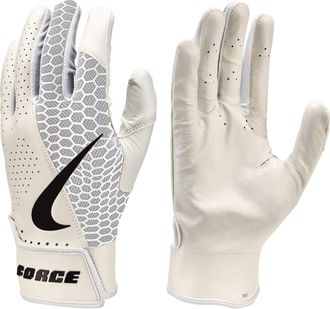 Nike Nike Force Edge Leder Baseball Handschuhe, Batting Gloves - wei&szlig; Gr. XL