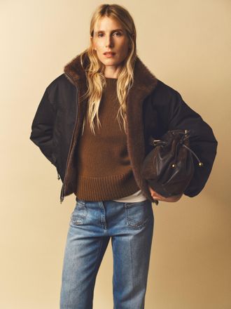 Gerard Darel Parka courte fourr&eacute;e et r&eacute;versible - AURORA - Cigare