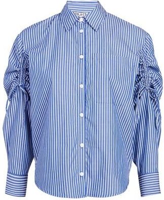 Object Chemise ray&eacute;e &agrave; manches fronc&eacute;es en coton